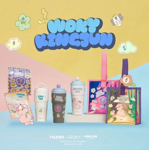 7-11「KINGJUN周邊」 重磅登場！蠢兔&病毒花渾圓杯組、透明果凍提袋、吸管塞可愛必收