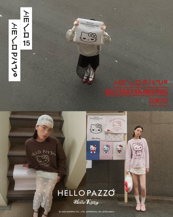 HELLO KITTY × PAZZO 15週年聯名登場！全系列商品&價格公開，巨型Kitty公仔裝置必打卡